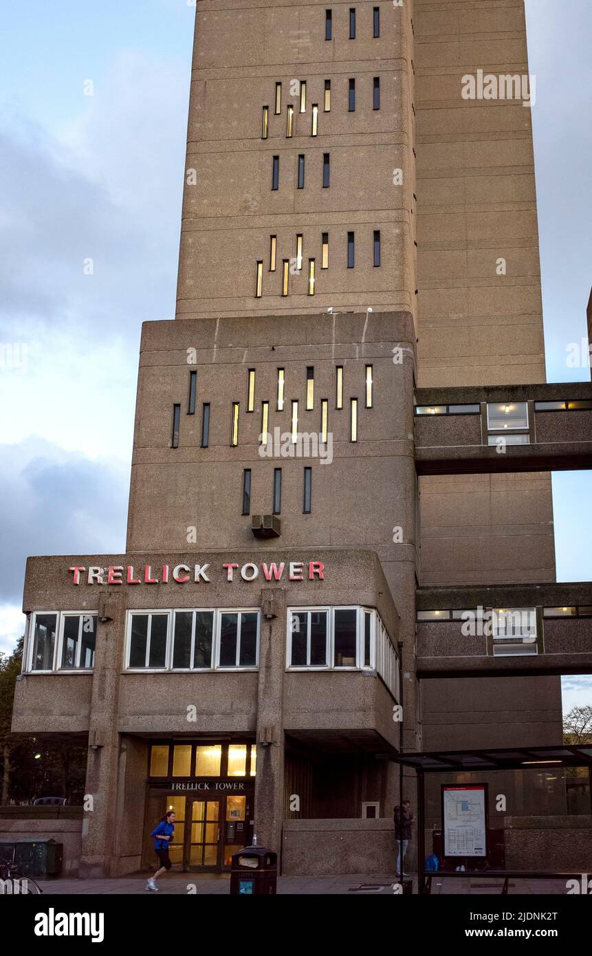Grade II listed Trellick Tower in West London, a brutalist style tower ...