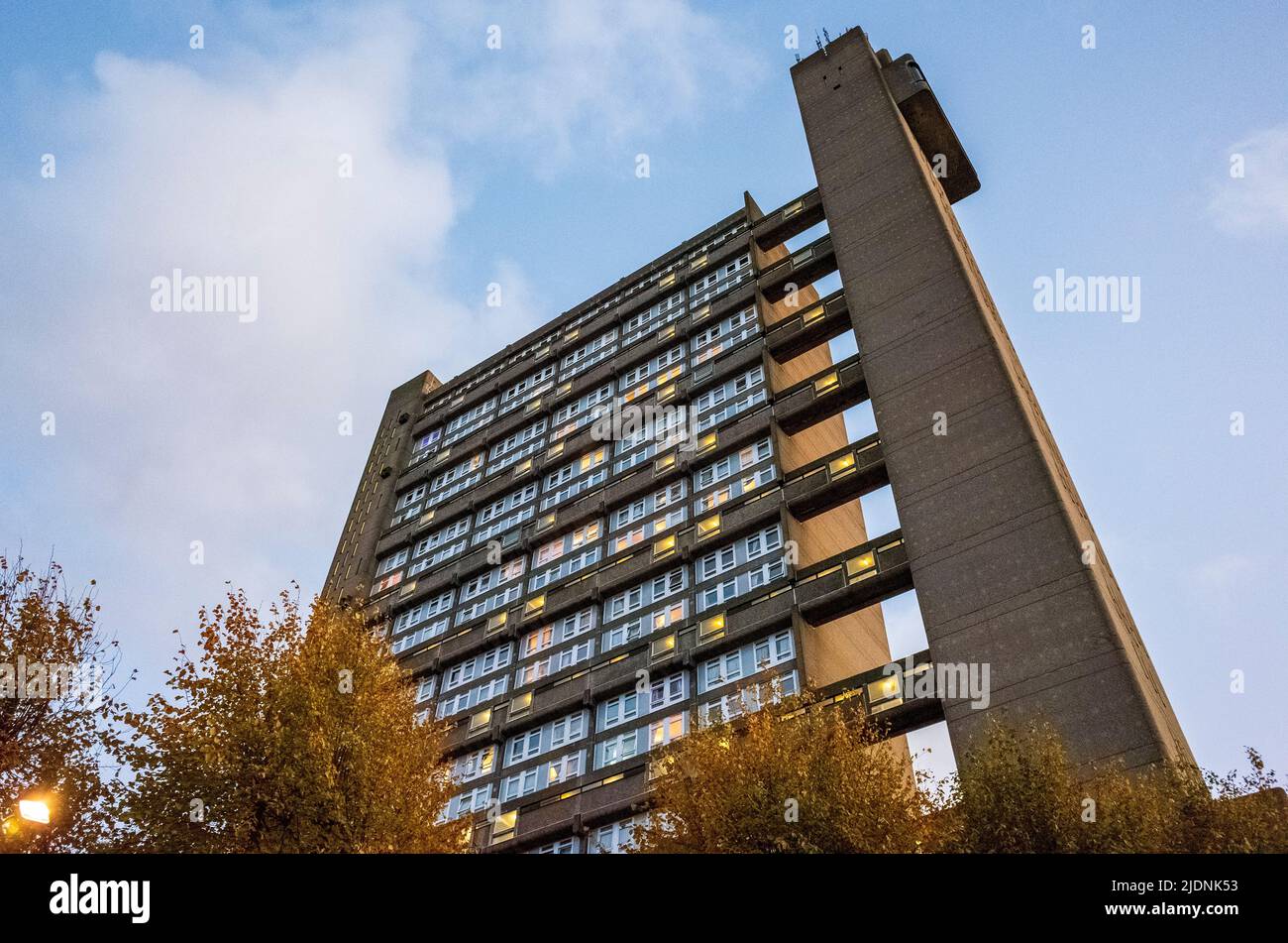 Grade II listed Trellick Tower in West London, a brutalist style tower ...