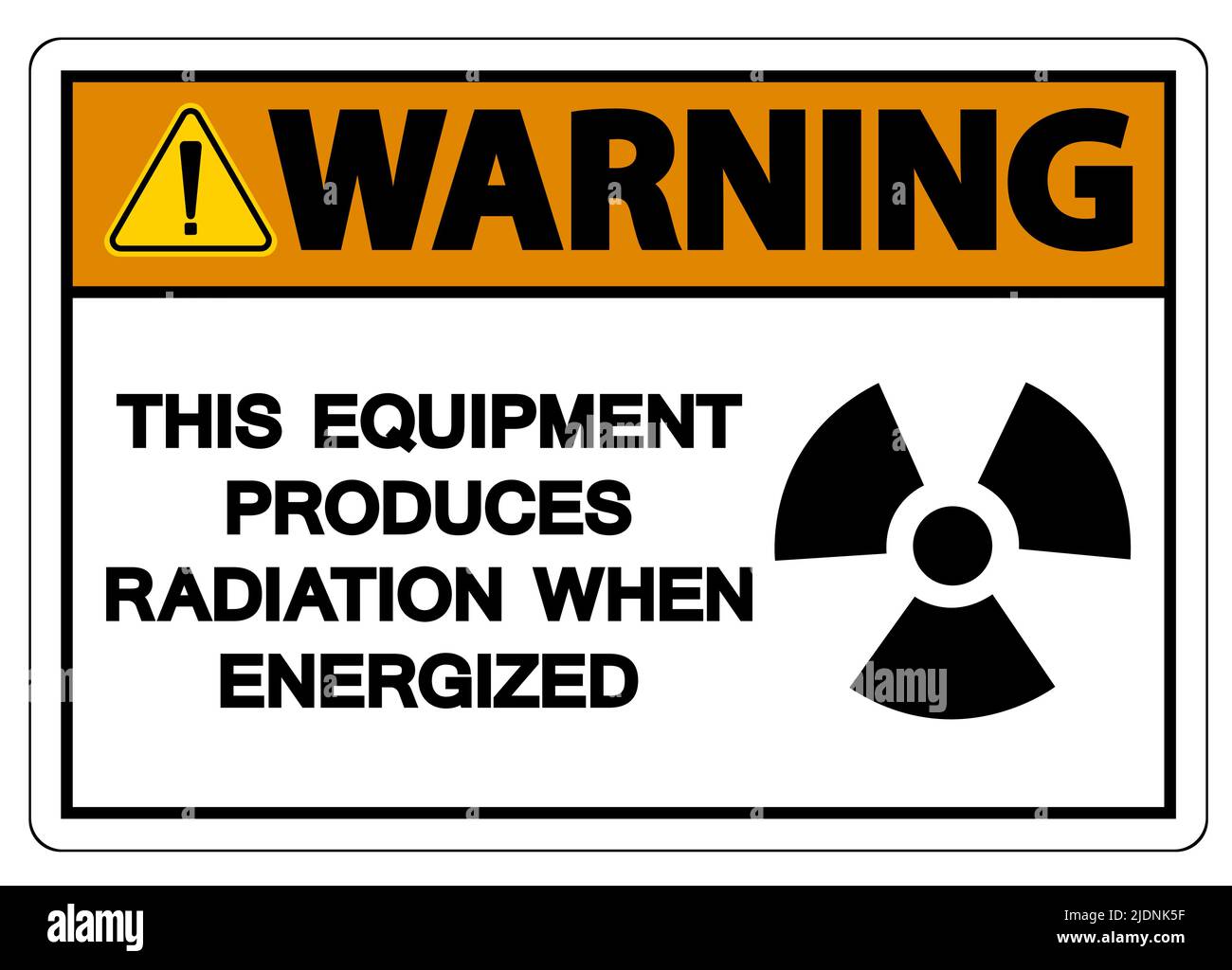 Warning This equipment produces radiation when energized Symbol Sign On ...