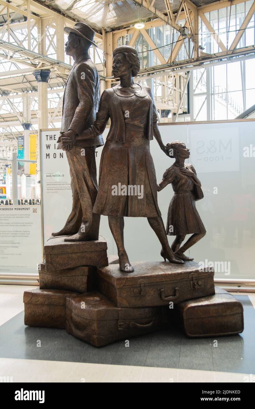 22nd June 2022. London, UK. The National Windrush Monument in Waterloo ...