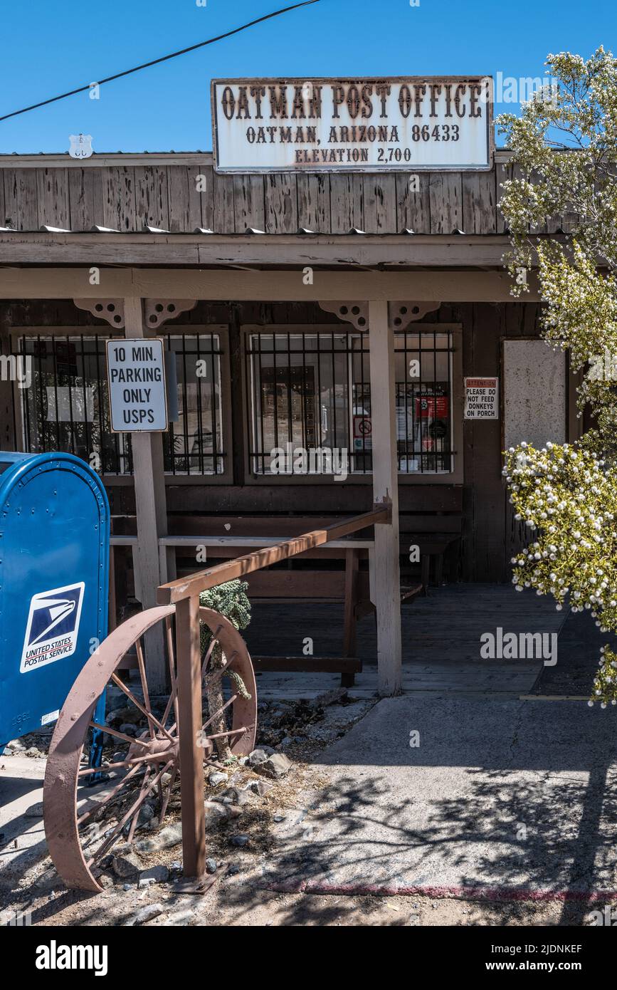 Old Post Office on Route 66 in Oatman Ghost Town, Arizona Stock Photo ...