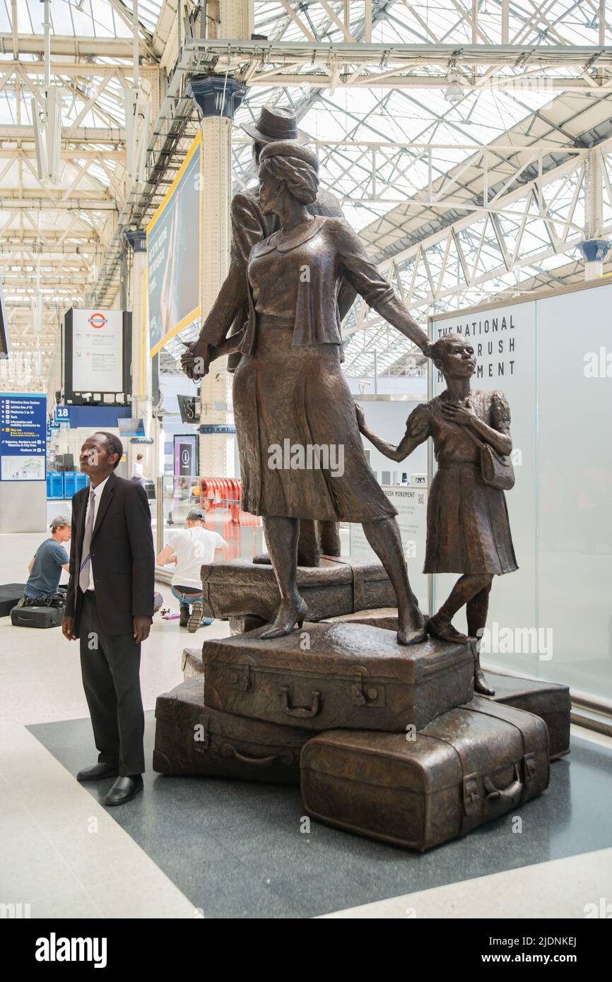 22nd June 2022. London, UK. The National Windrush Monument in Waterloo ...
