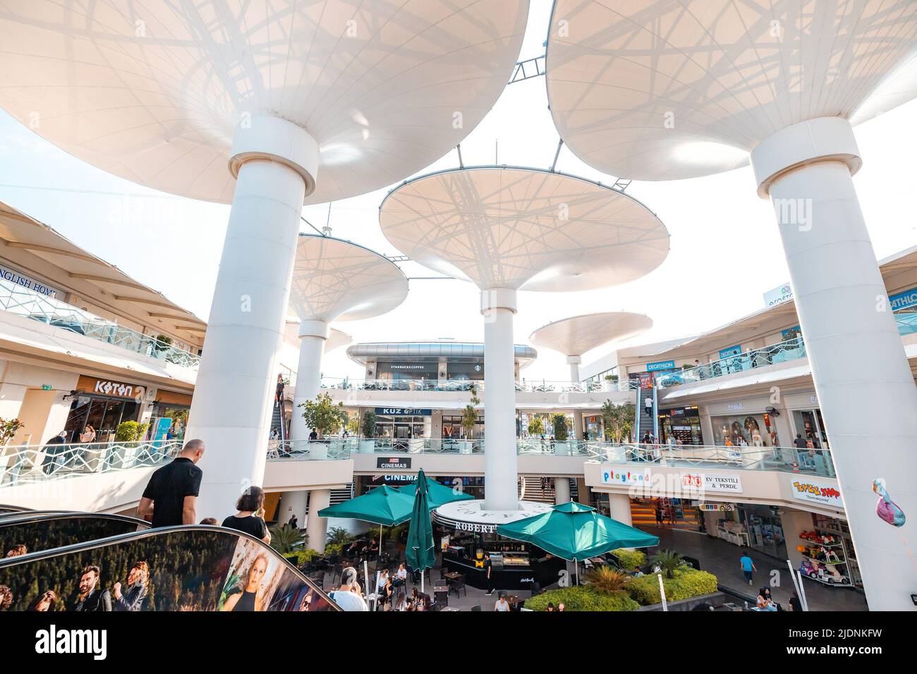 20 May 2022, Antalya, Turkey: Unusual interior of a modern Erasta Mall ...