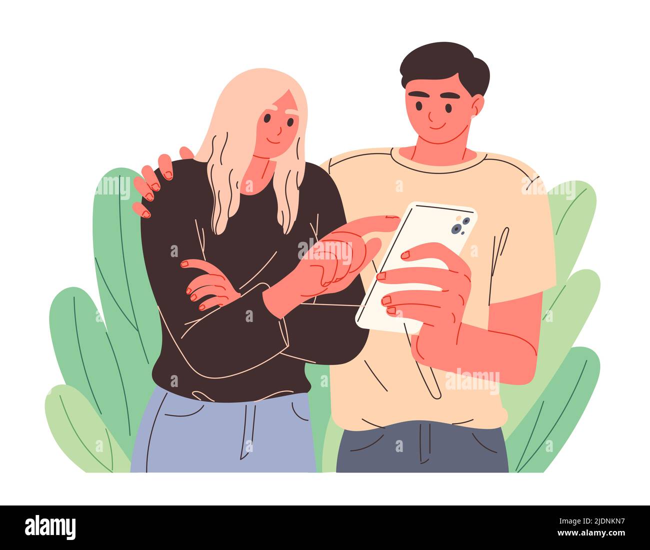 Woman Scrolling Stock Vector Images Alamy