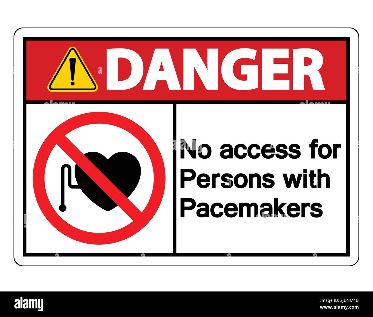 Danger No Access For Persons With Pacemaker Symbol Sign Isolate On ...