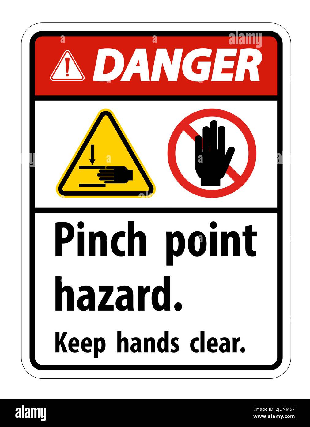 Danger Pinch Point Hazard,Keep Hands Clear Symbol Sign Isolate on White ...