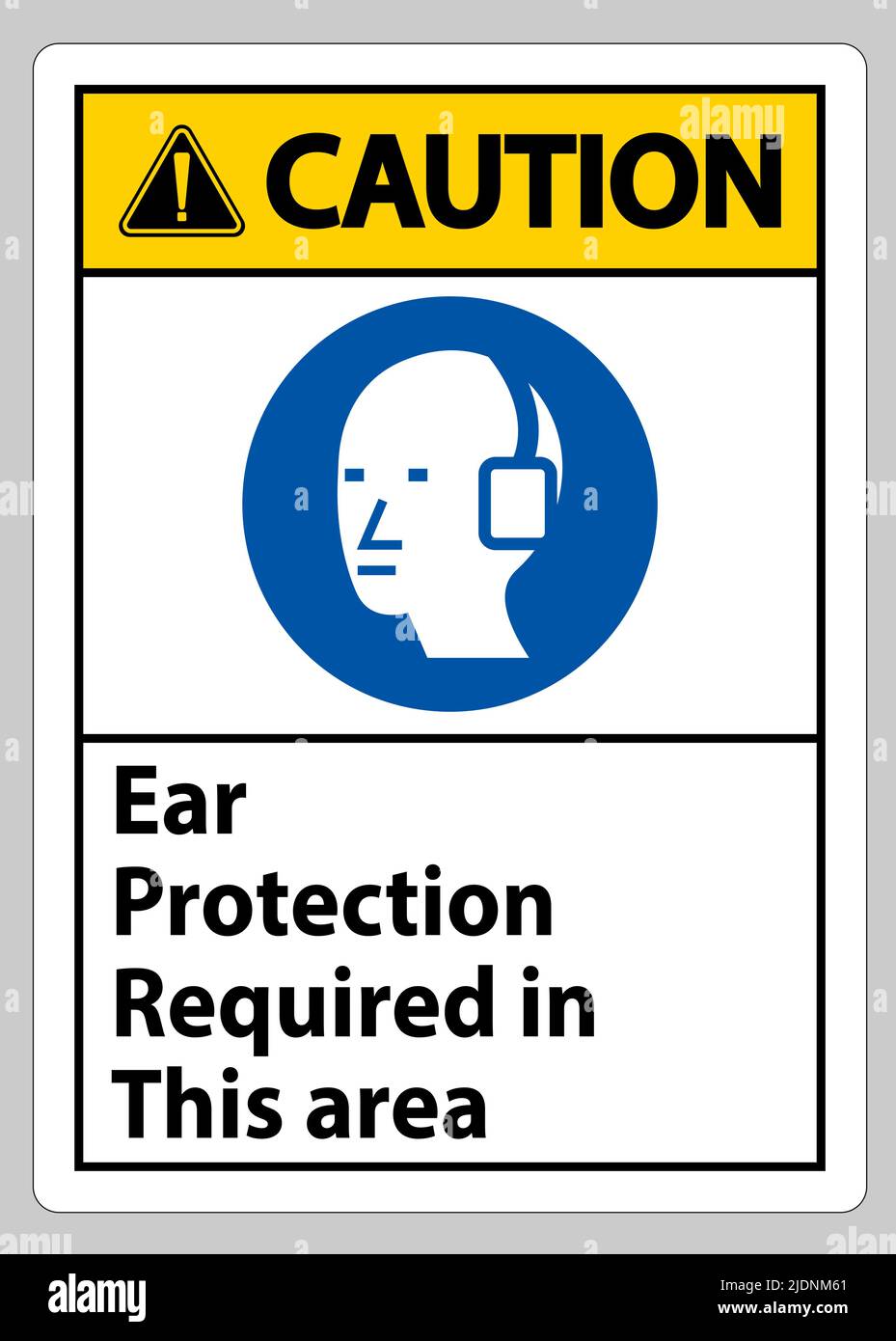 Caution Sign Ear Protection Required In This Area Symbol Stock Vector ...