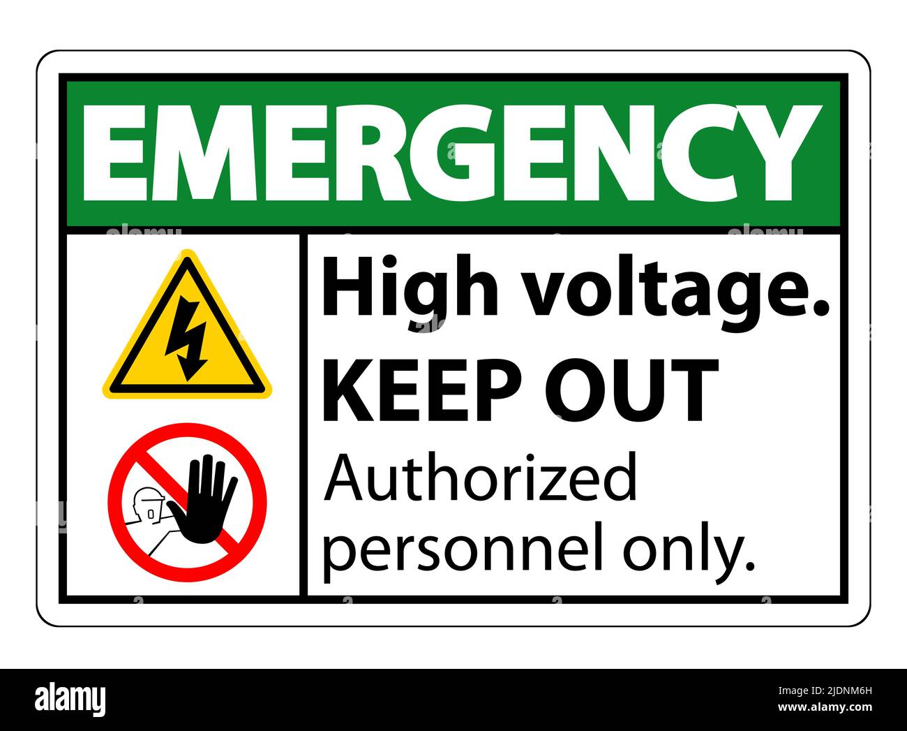 Emergency High Voltage Keep Out Sign Isolate On White Background,Vector ...