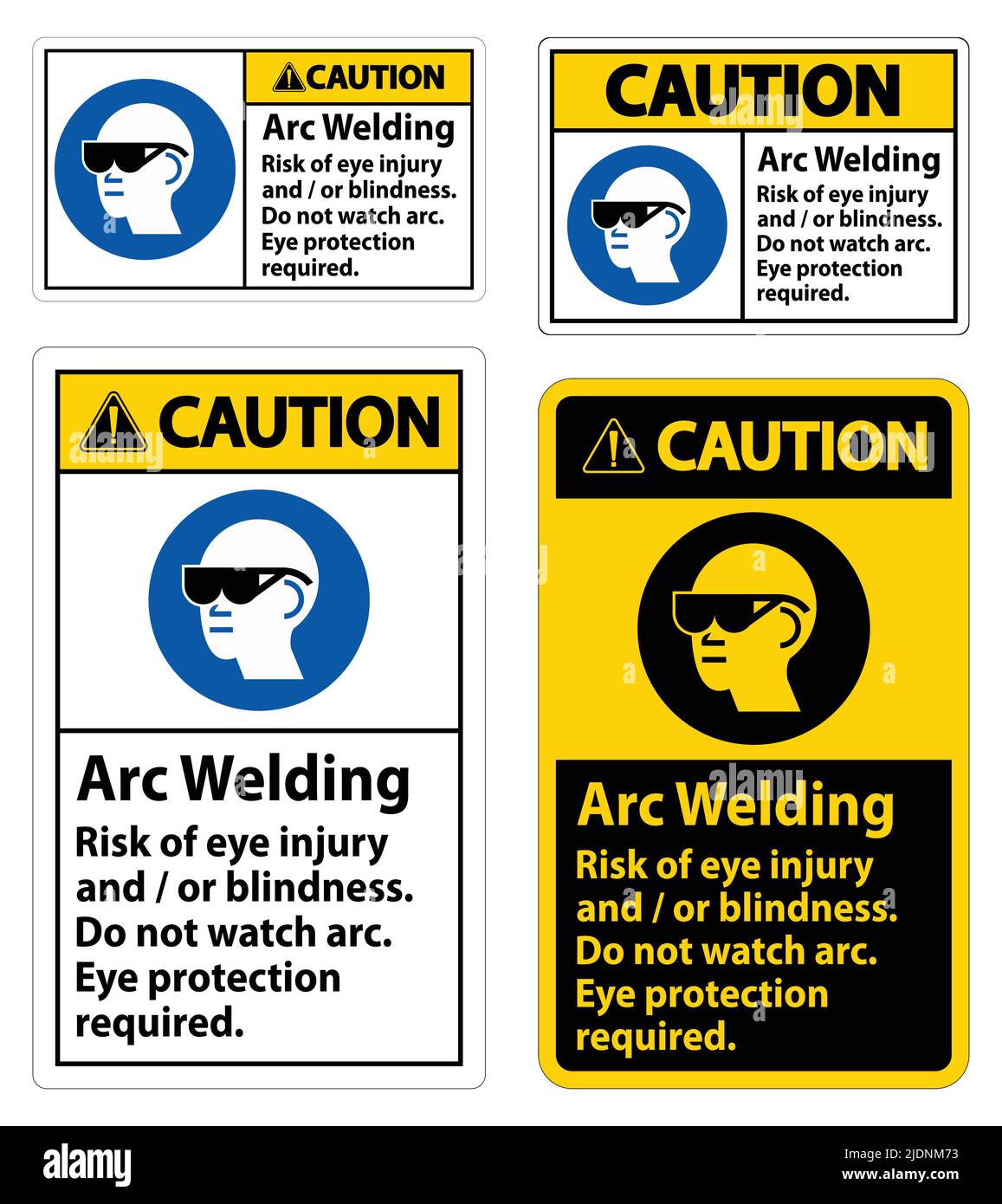 Caution Sign Arc Welding Risk Of Eye Injury And/Or Blindness, Do Not ...