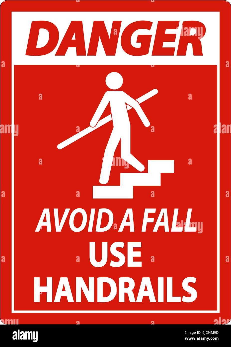 Danger Avoid A Fall Use Handrails Sign Stock Vector Image & Art - Alamy