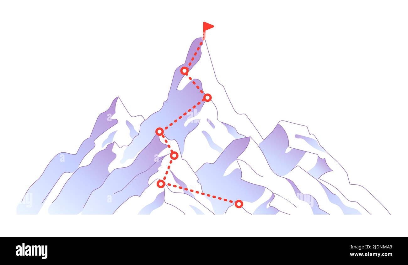 Reach flag on mountain Stock Vector Images - Alamy