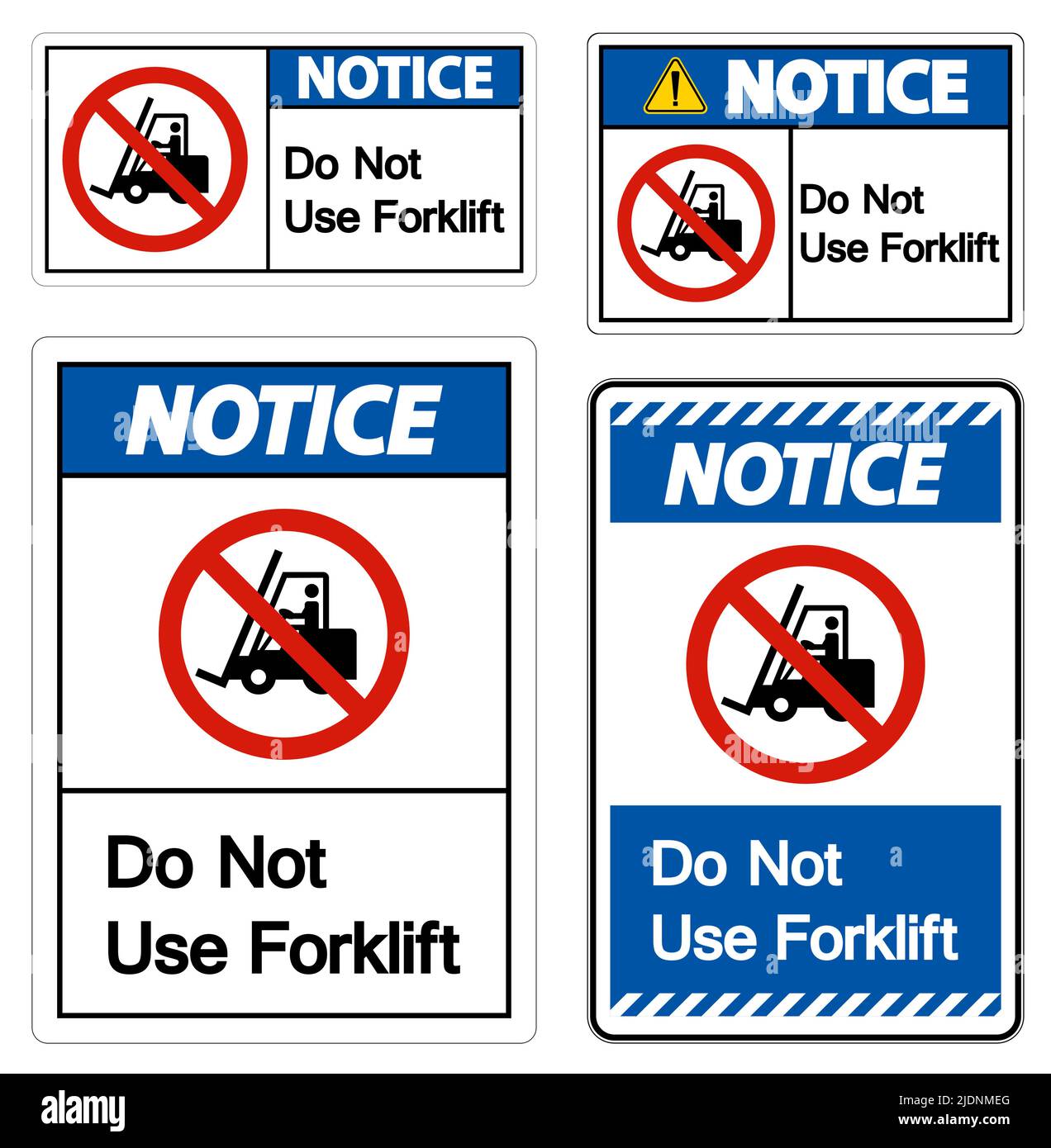 Notice Do Not Use Forklift Sign On White Background Stock Vector Image ...