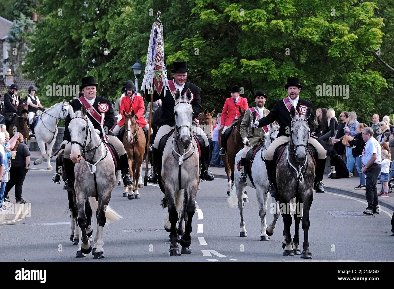Peebles, UK. , . Beltane Wednesday - Cornets Installation, Rideout ...