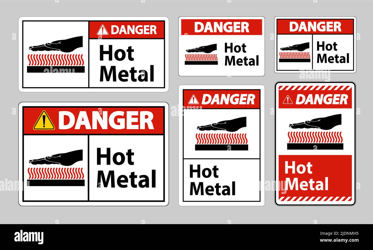 Danger Hot Metal Symbol Sign Isolated On White Background Stock Vector ...