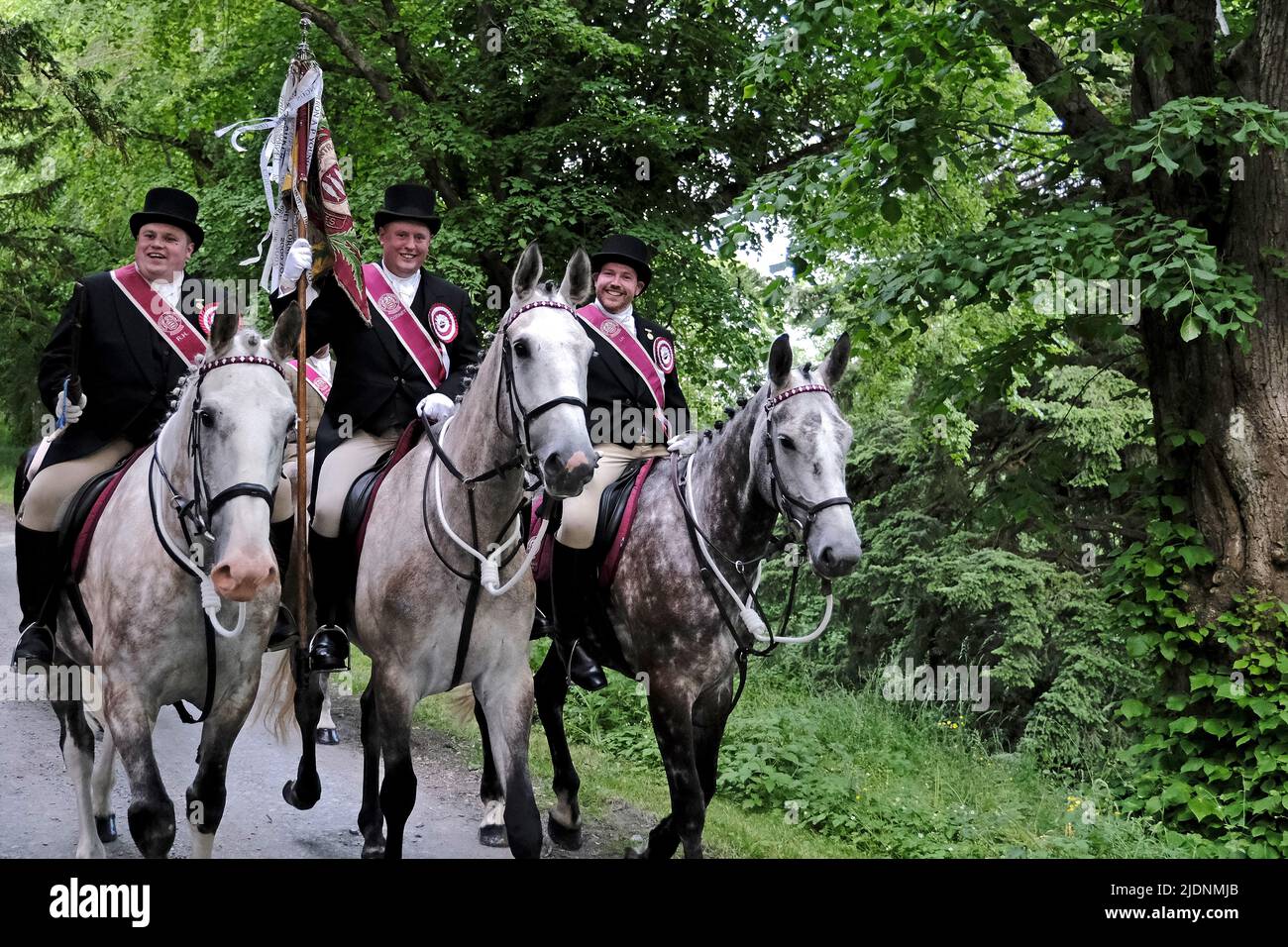 Peebles, UK. , . Beltane Wednesday - Cornets Installation, Rideout ...