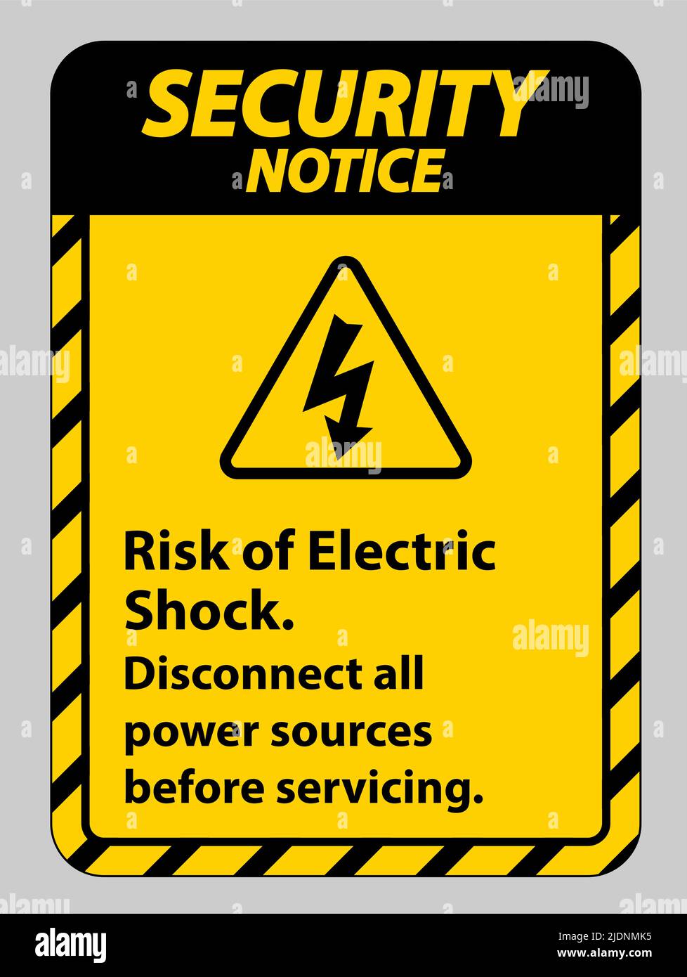Security notice Risk of electric shock Symbol Sign Isolate on White ...
