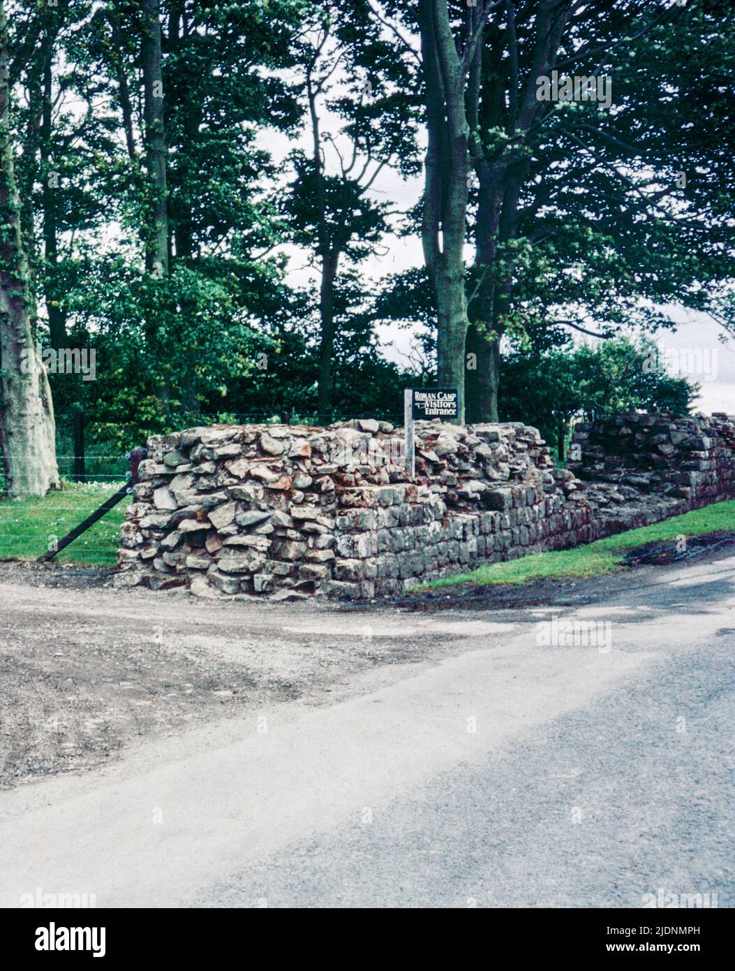 Entrance to the location of Birdoswald Roman Fort (Banna) in Cumbria ...