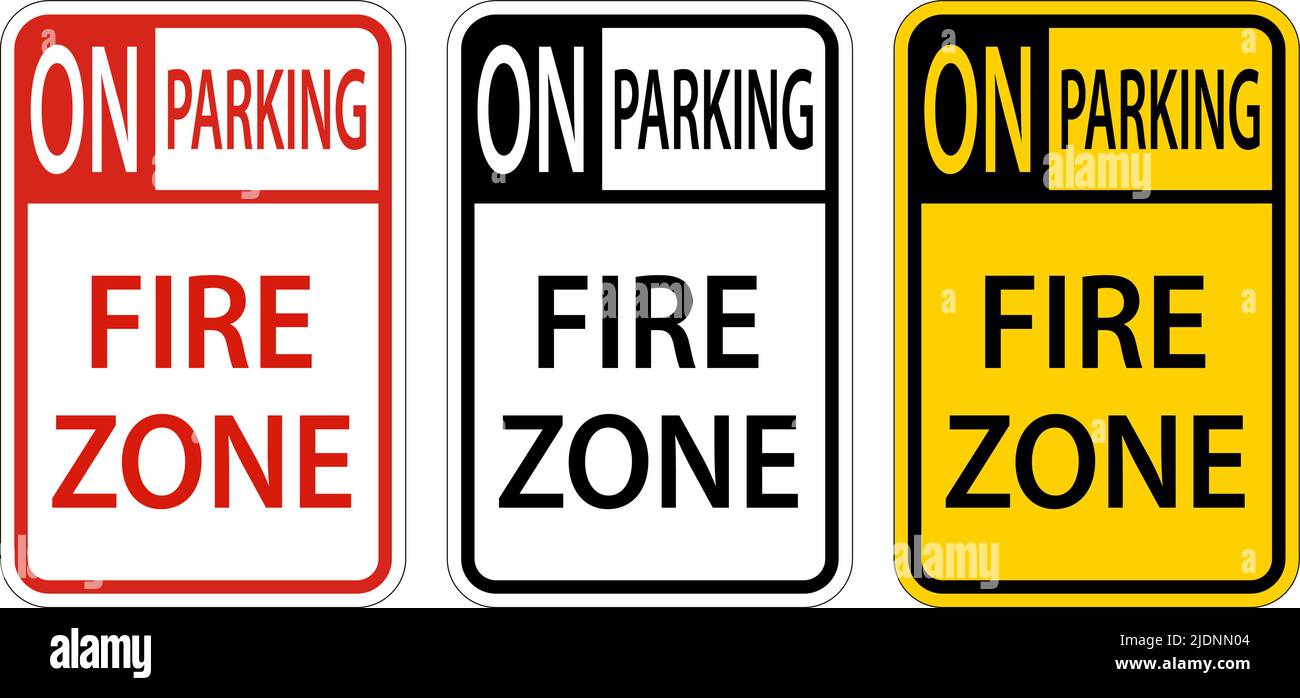 No Parking Fire Zone Sign On White Background Stock Vector Image & Art ...