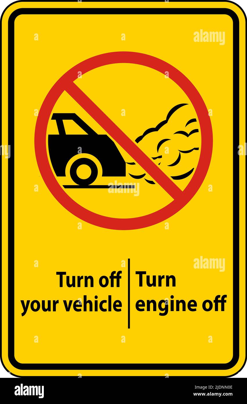 Turn Engine Off Sign On White Background Stock Vector Image & Art - Alamy