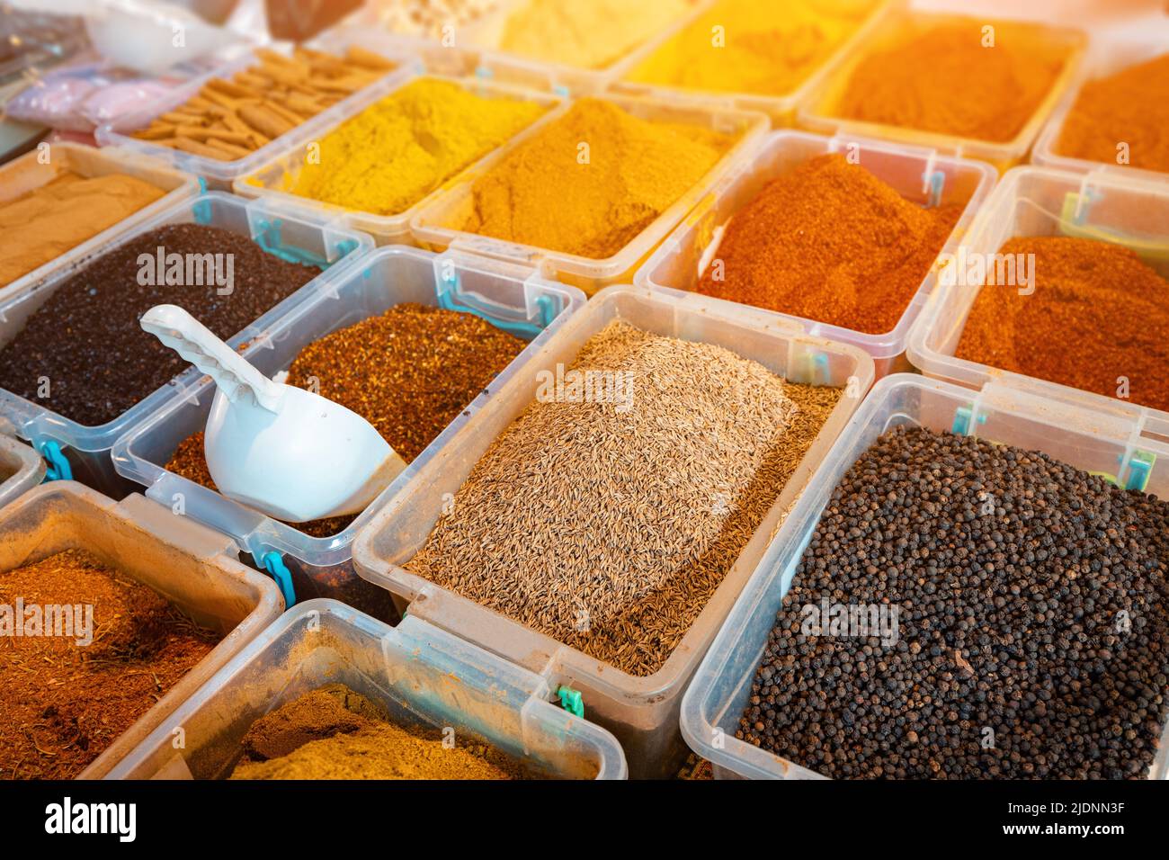 Various spices on market counter hi-res stock photography and images ...