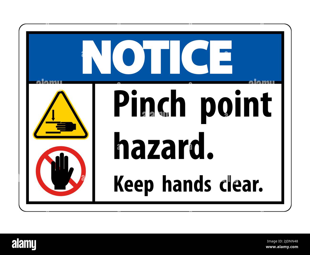 Notice Pinch Point Hazard,Keep Hands Clear Symbol Sign Isolate on White ...