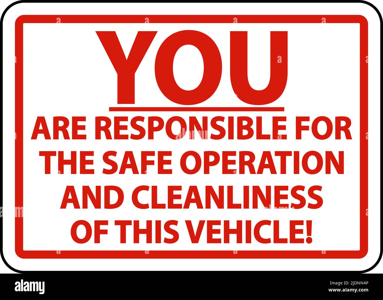 Responsible For Safe Operation Label Sign On White Background Stock ...