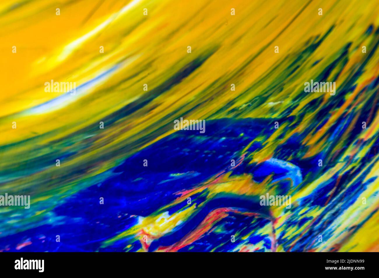 Selective focus of paint strokes. Abstract colorful background. Close ...