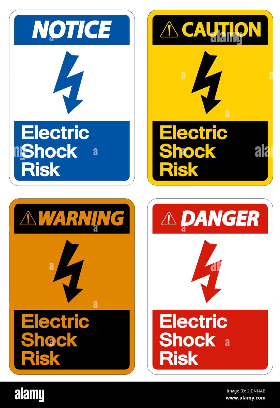 Electric Shock Risk Symbol Sign On White Background Stock Vector Image ...