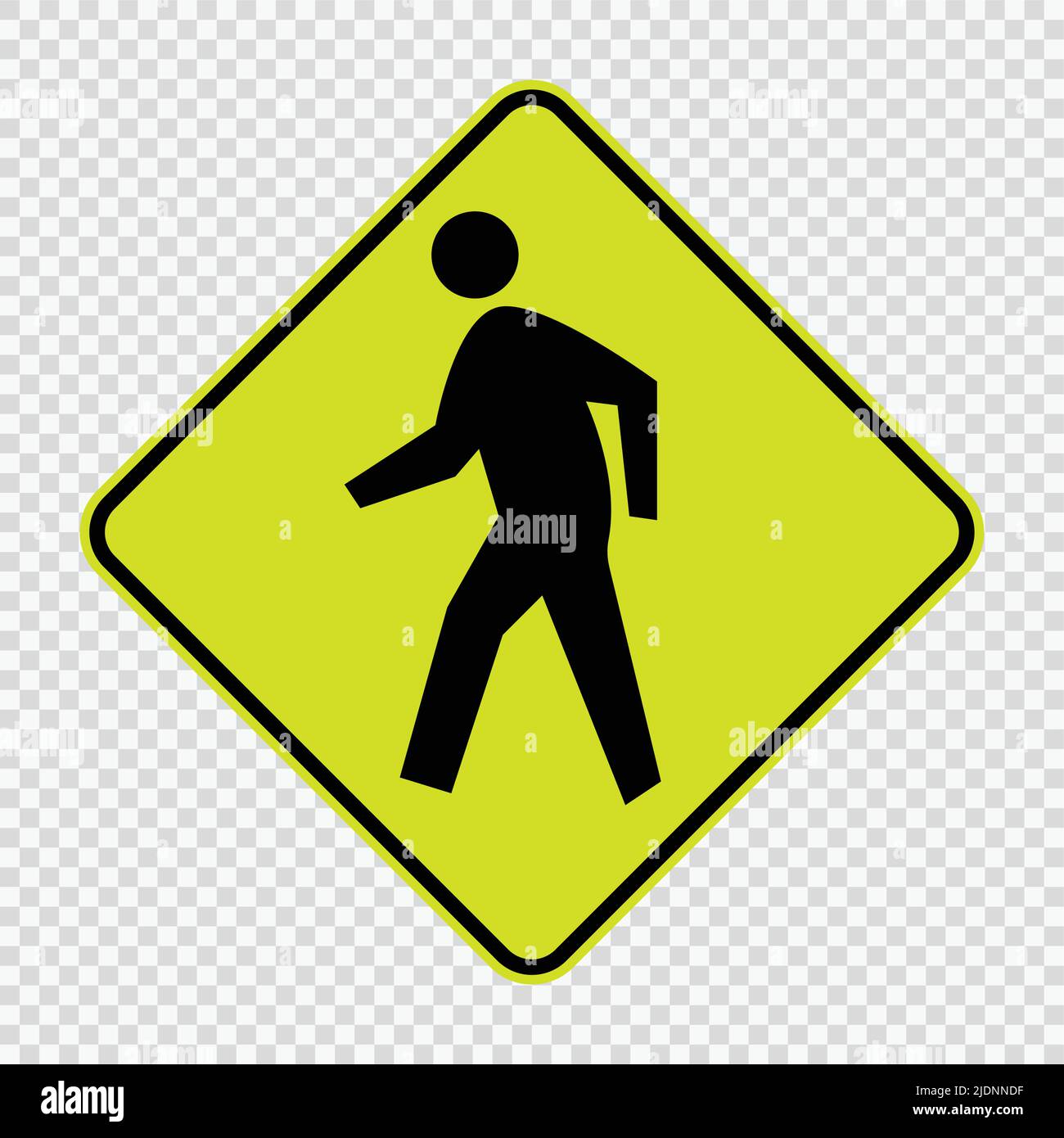 Pedestrian Crossing sign on transparent background,vector illustration ...