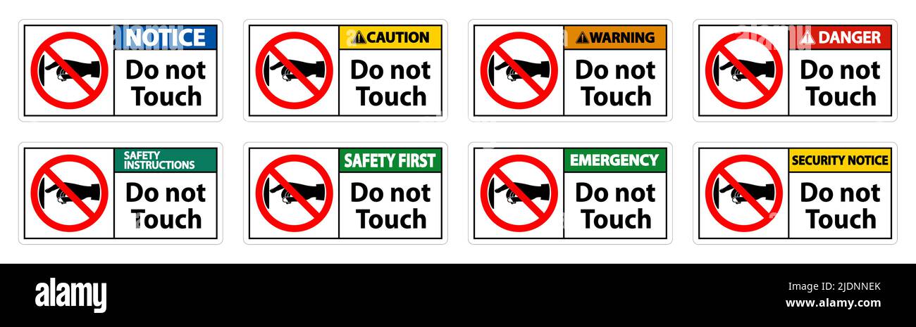 do not touch sign label on transparent background Stock Vector Image ...