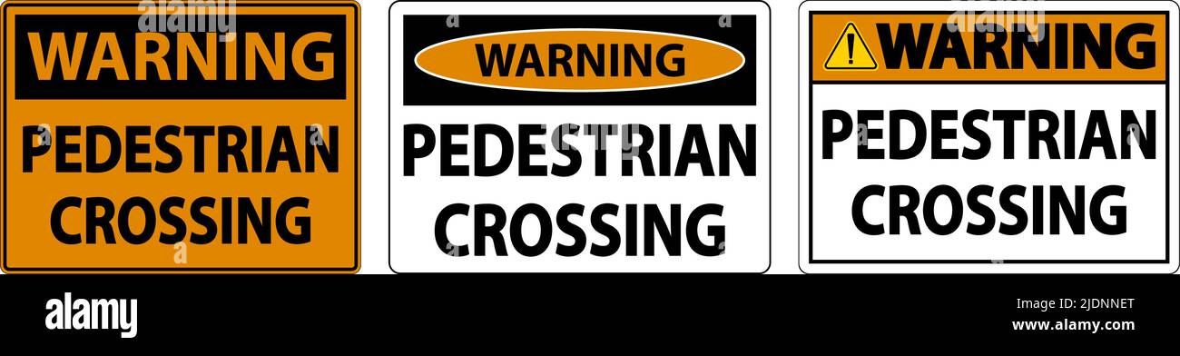 Pedestrian crossing warning Stock Vector Images - Alamy