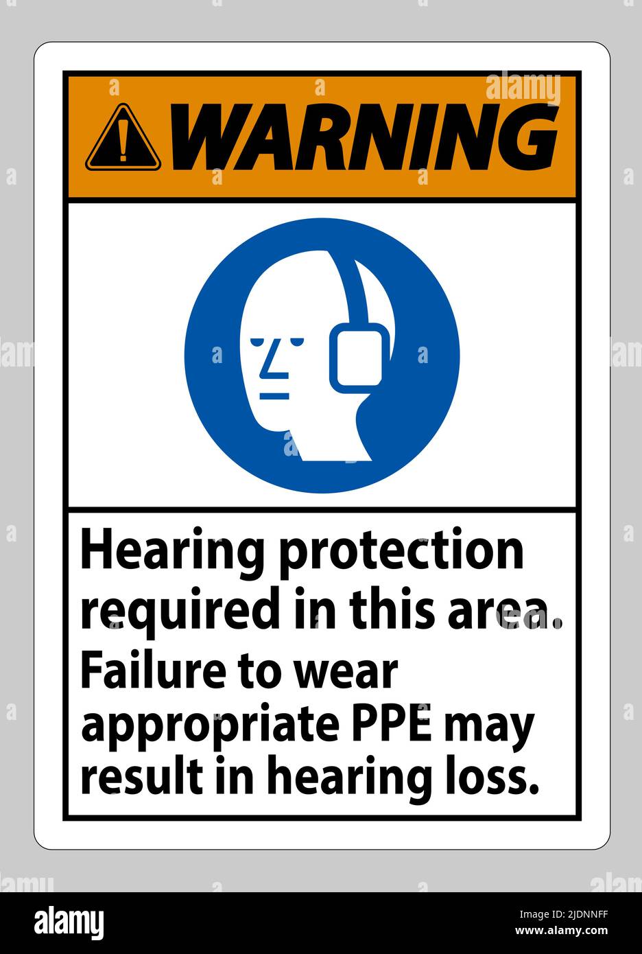 Warning Sign Hearing Protection Required In This Area, Failure To Wear ...