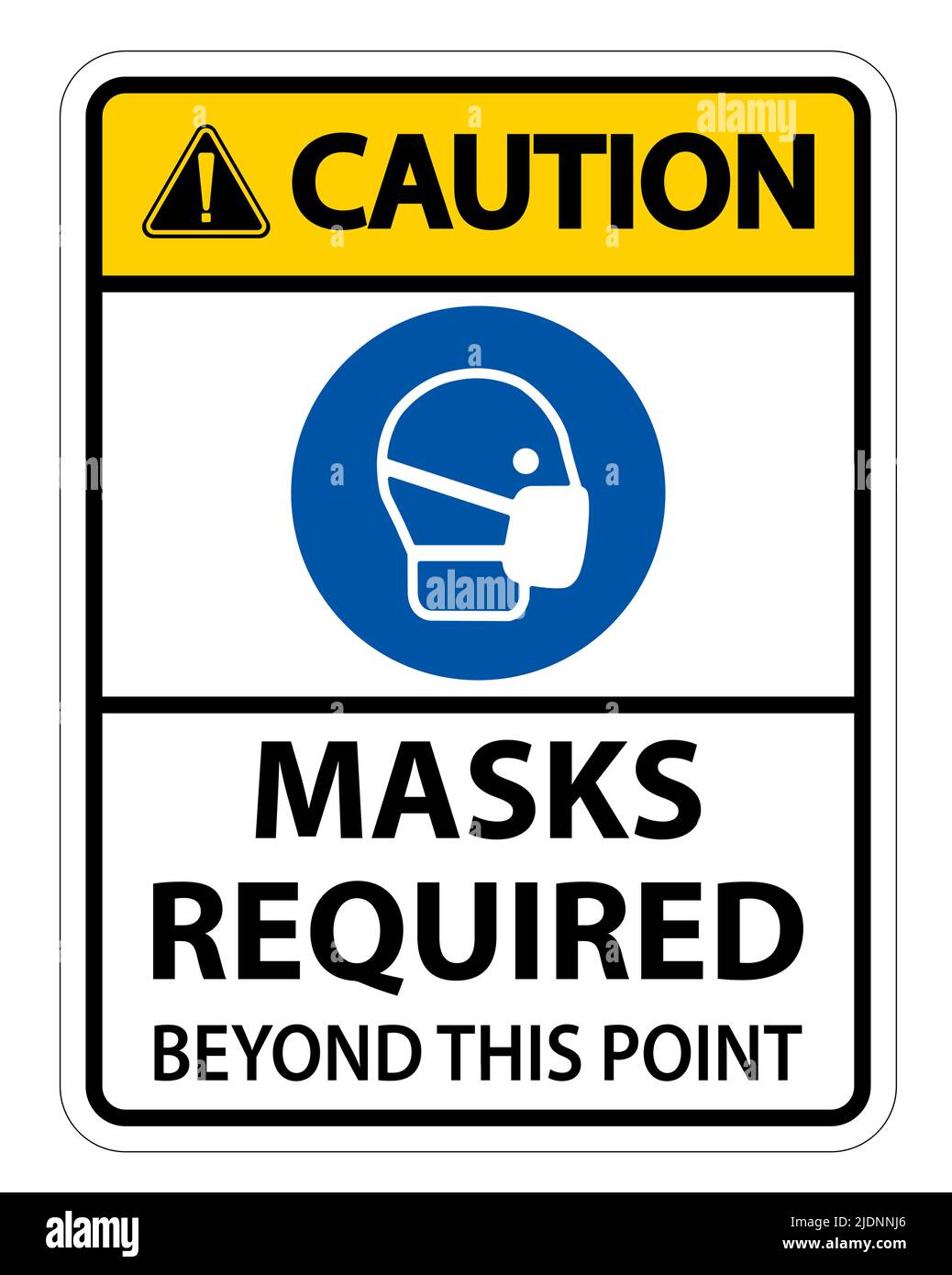 Caution Masks Required Beyond This Point Sign Isolate On White ...