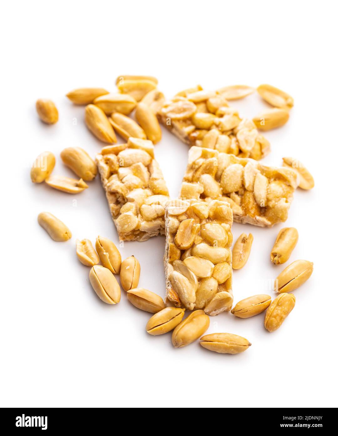 Sweet peanut bars isolated on a white background Stock Photo - Alamy