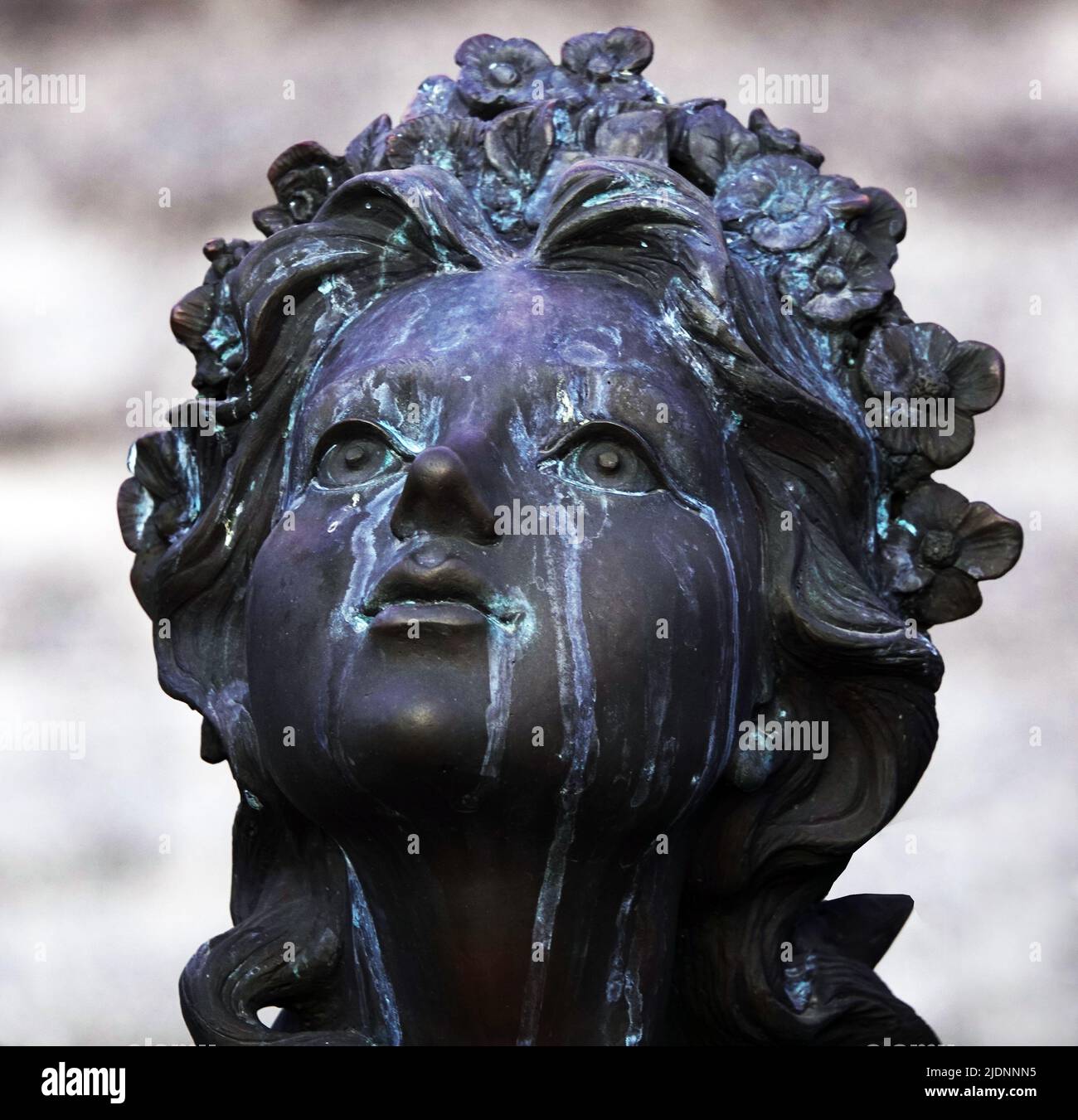 Kiev, Ukraine December 16, 2019: The statue "Girl crying" puppet ...