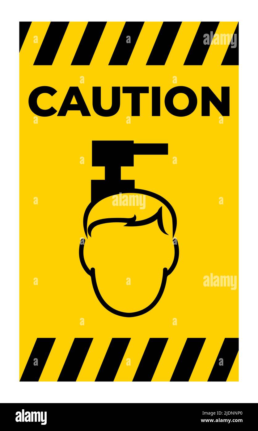 Beware Overhead Hazard Symbol Isolate On White Background,Vector ...