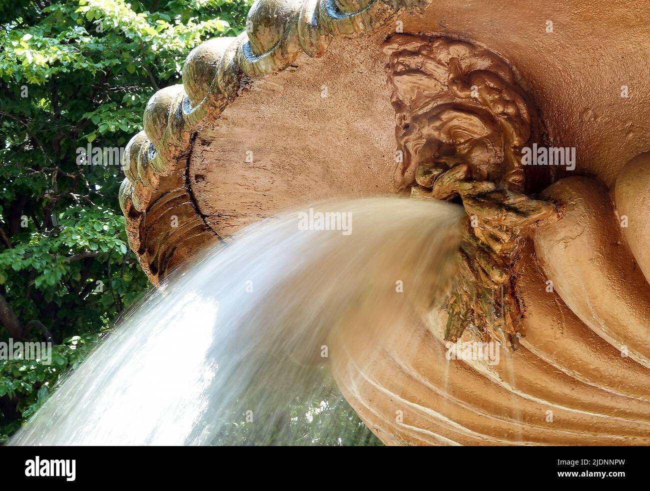 Kiev, Ukraine June 14, 2021: Ancient city fountain with the face of ...