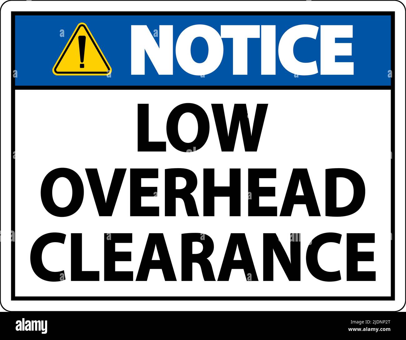 Notice Low Overhead Clearance Sign On White Background Stock Vector ...