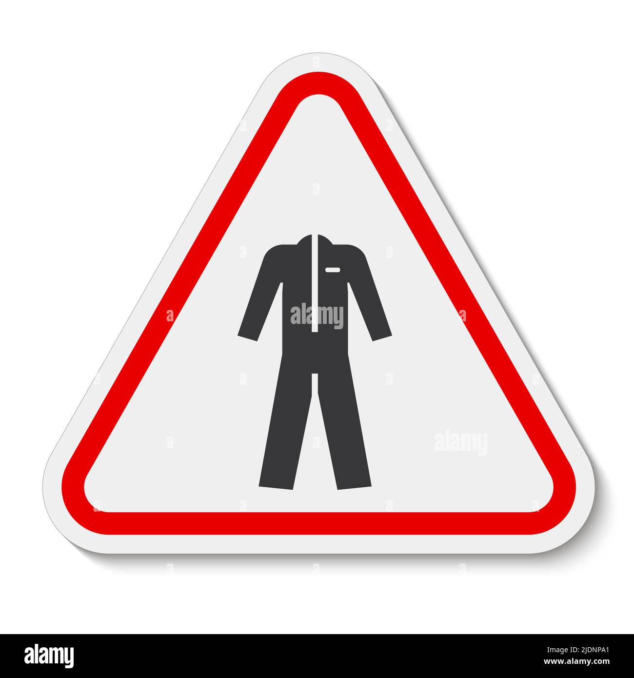Caution Wear protective clothing sign on white background Stock Vector ...