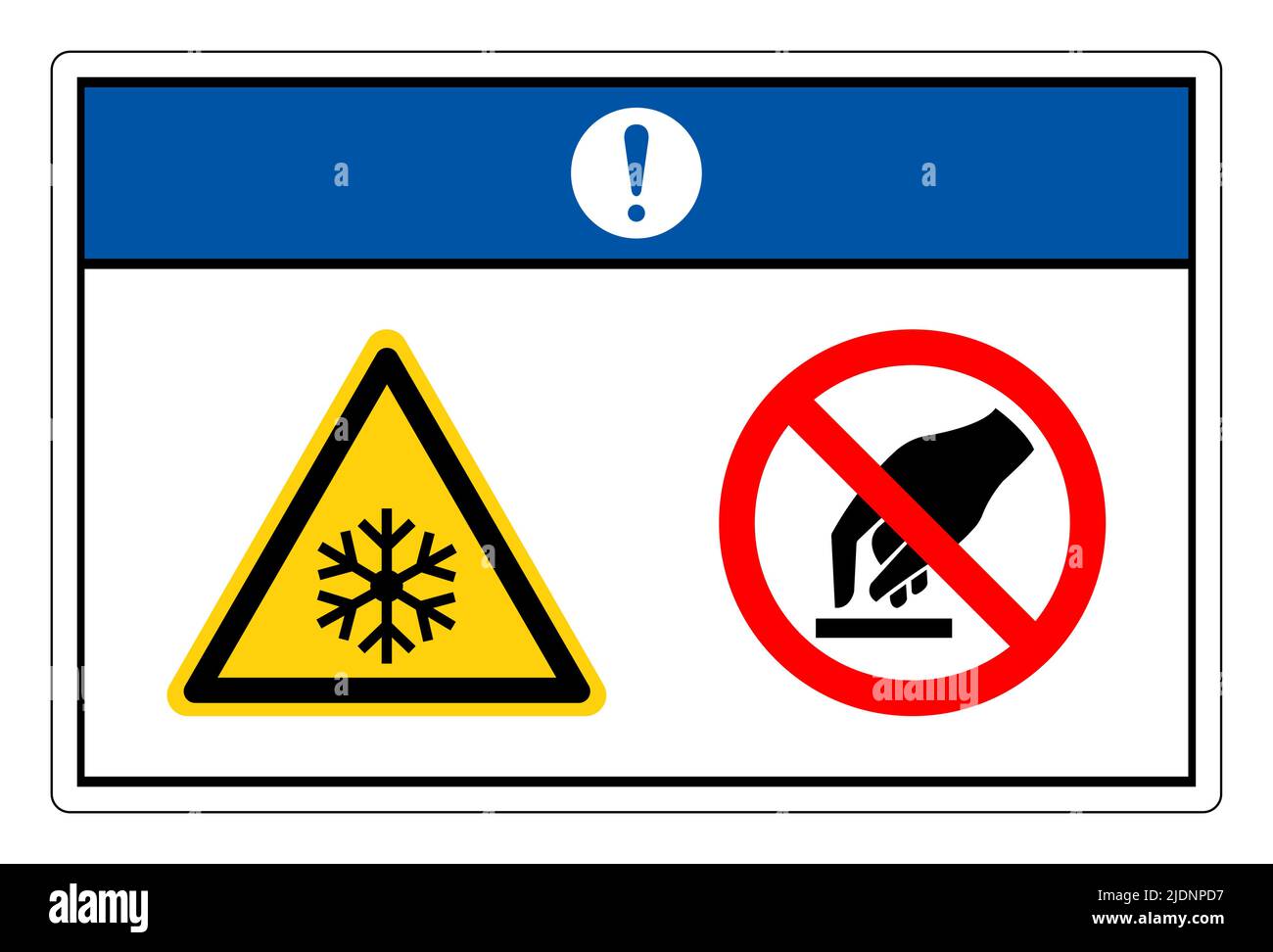 Notice Extremely Cold Surface Do Not Touch Symbol Sign On White ...