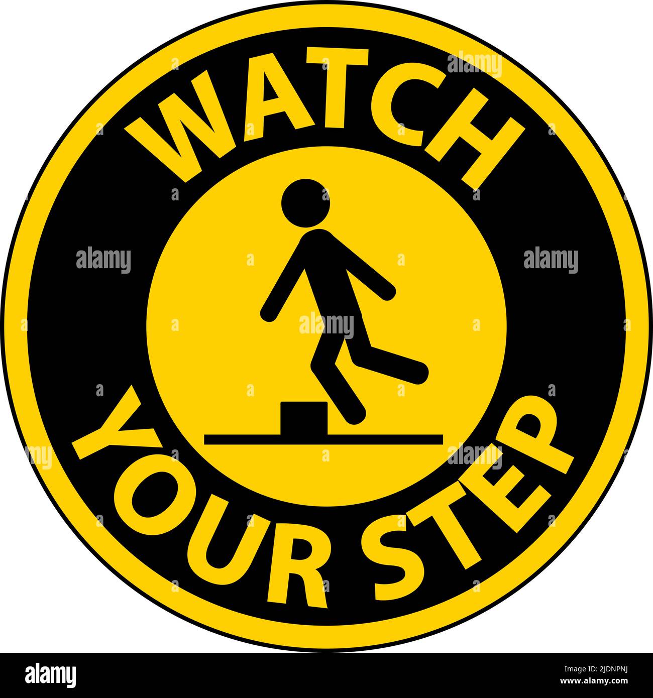 Watch Your Step Floor Sign On White Background Stock Vector Image & Art ...