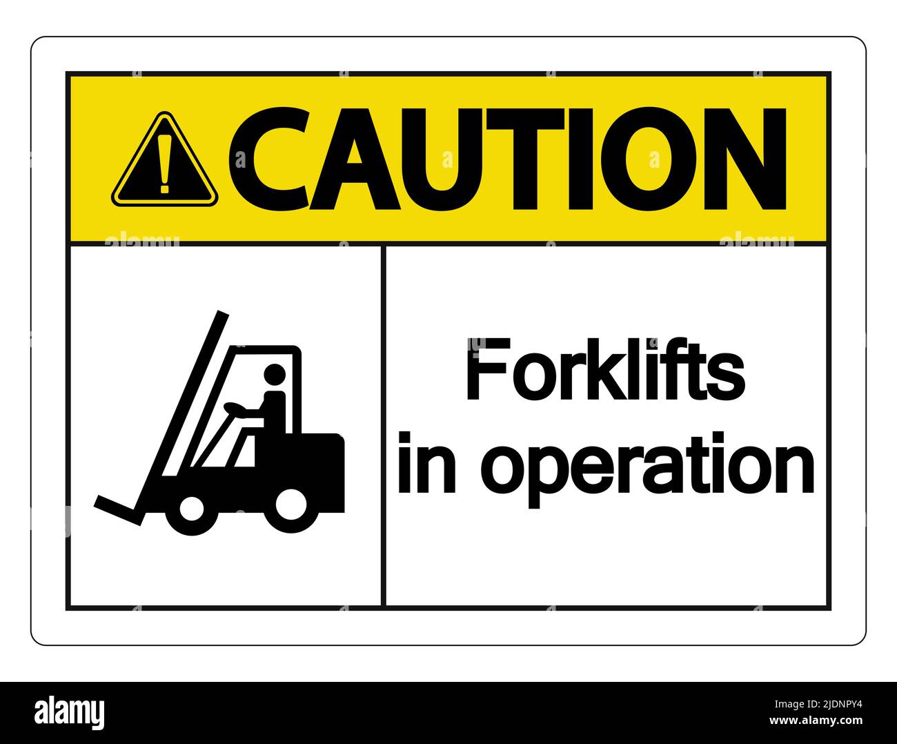 Caution forklifts in operation Sign on white background,vector ...