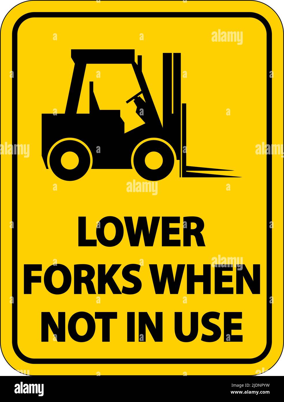 Lower Forks When Not In Use Label Sign On White Background Stock Vector ...
