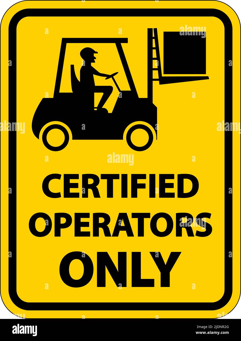 Certified Operators Only Label Sign On White Background Stock Vector ...