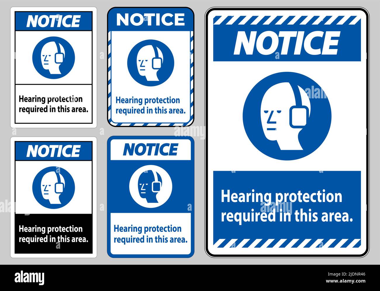 Notice PPE Sign Hearing Protection Required In This Area with Symbol ...
