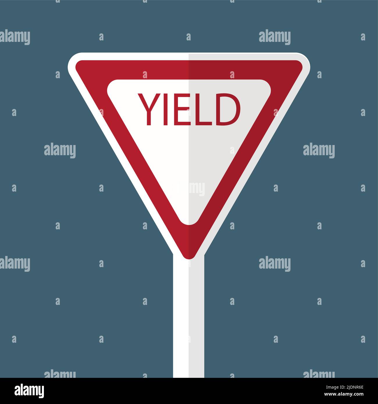 Traffic sign yield road on white background Stock Vector Image & Art ...