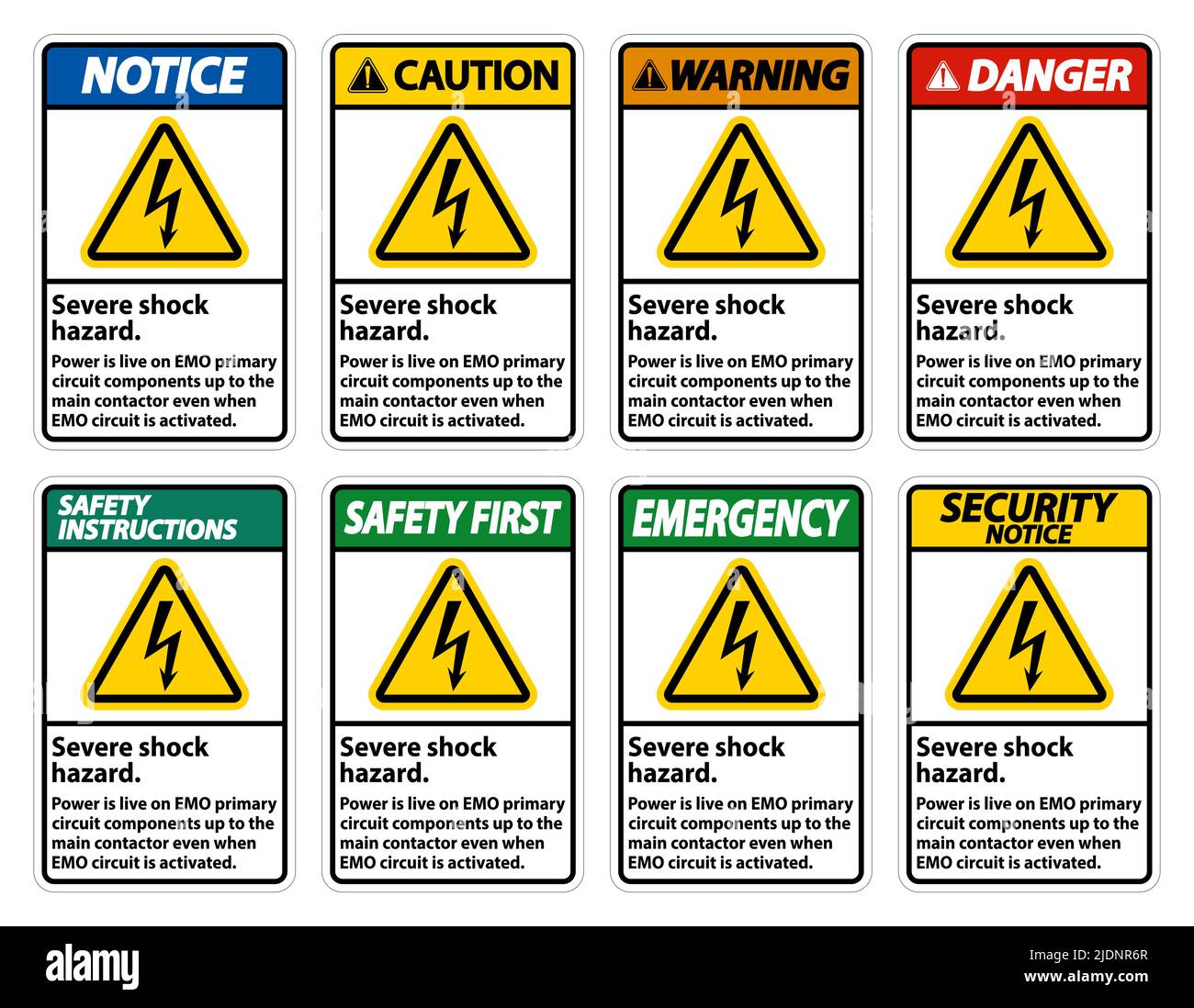 Severe shock hazard sign on white background Stock Vector Image & Art ...