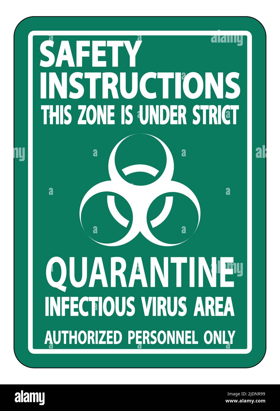 Safety Instructions Quarantine Infectious Virus Area Sign Isolate On ...