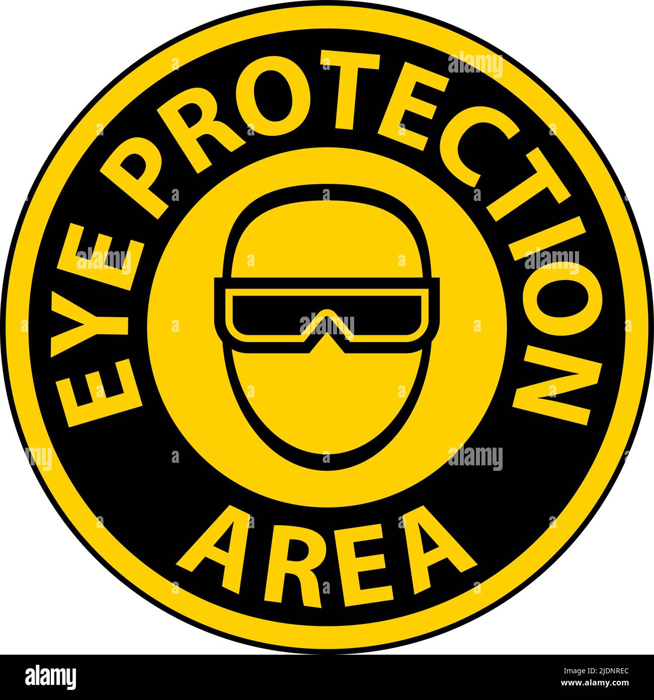 Eye Protection Area Floor Sign On White Background Stock Vector Image ...