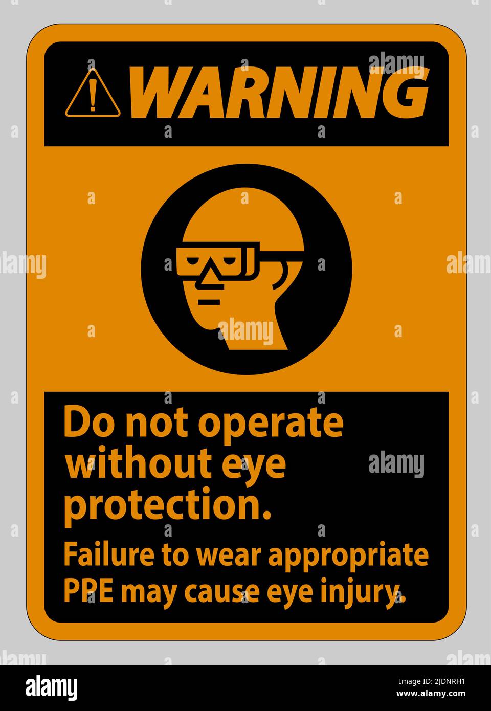 Warning Sign Do Not Enter Without Wearing Eye Protection,Vision Damage ...